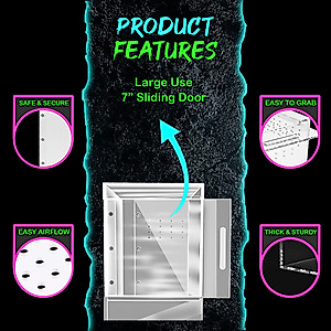 Tarantula Enclosure XL (10”x7”x14”) Reptile Terrarium w/Sliding Magnetic Door-Great Reptile Tank for Terrestrial or Arboreal Animals- Acrylic Terrarium for Juvenile or Adult Spiders- Hermit Crab Cage