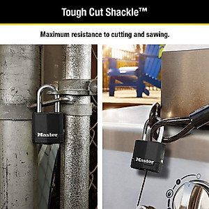 Master Lock 1-7/8 in. H x 1-3/16 in. W x 1-3/4 in. L Vinyl Covered Dual Ball Bearing Locking Padlock