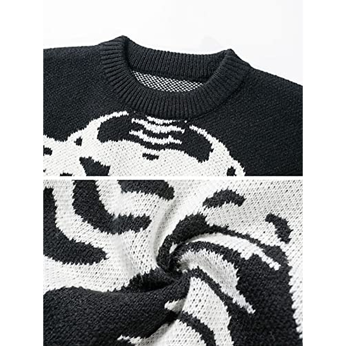 Aelfric Eden Skeleton Sweater Crew Neck Vintage Oversized Long Sleeve Y2k Pullover Skull Halloween Sweater