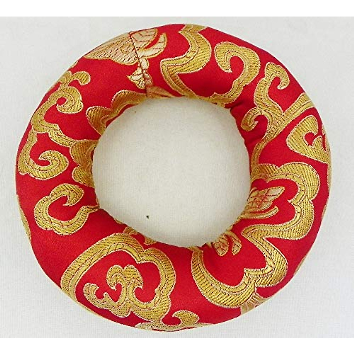 F690 Silk Brocade Ring Cushion Pillow for Tibetan Singing Bowl Hand Made in Nepal