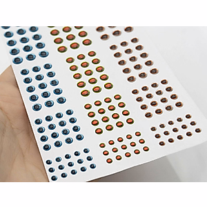 HTHYLURE 732 PCS Fishing Lure 3D Reptile Lure Eye 4 Sets Mixed Colors Lure Eyes Simulation Making Fly Tying Fake Fish Eyes Holographic Fake Eyes 3mm 4mm 5mm 6mm 732pcs