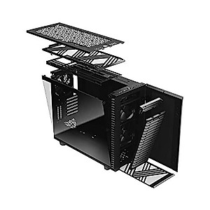Fractal Design Define 7 Black Brushed Aluminum/Steel E-ATX Silent Modular Dark Tempered Glass Window Mid Tower Computer Case