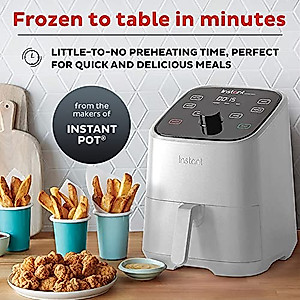 Instant Vortex 4-in-1, 2-QT Mini Air Fryer Oven Combo, From the Makers of Instant Pot with Customizable Smart Cooking Programs, Nonstick and Dishwasher-Safe Basket, App with over 100 Recipes, White