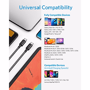 Anker 364 USB C Hub (10-in-1, Dual 4K HDMI) with Max 100W Power Delivery, Dual 4K@60Hz HDMI Ports, 4 USB-A and USB-C Data Ports & New Nylon USB C to USB C Cable 100W 10ft