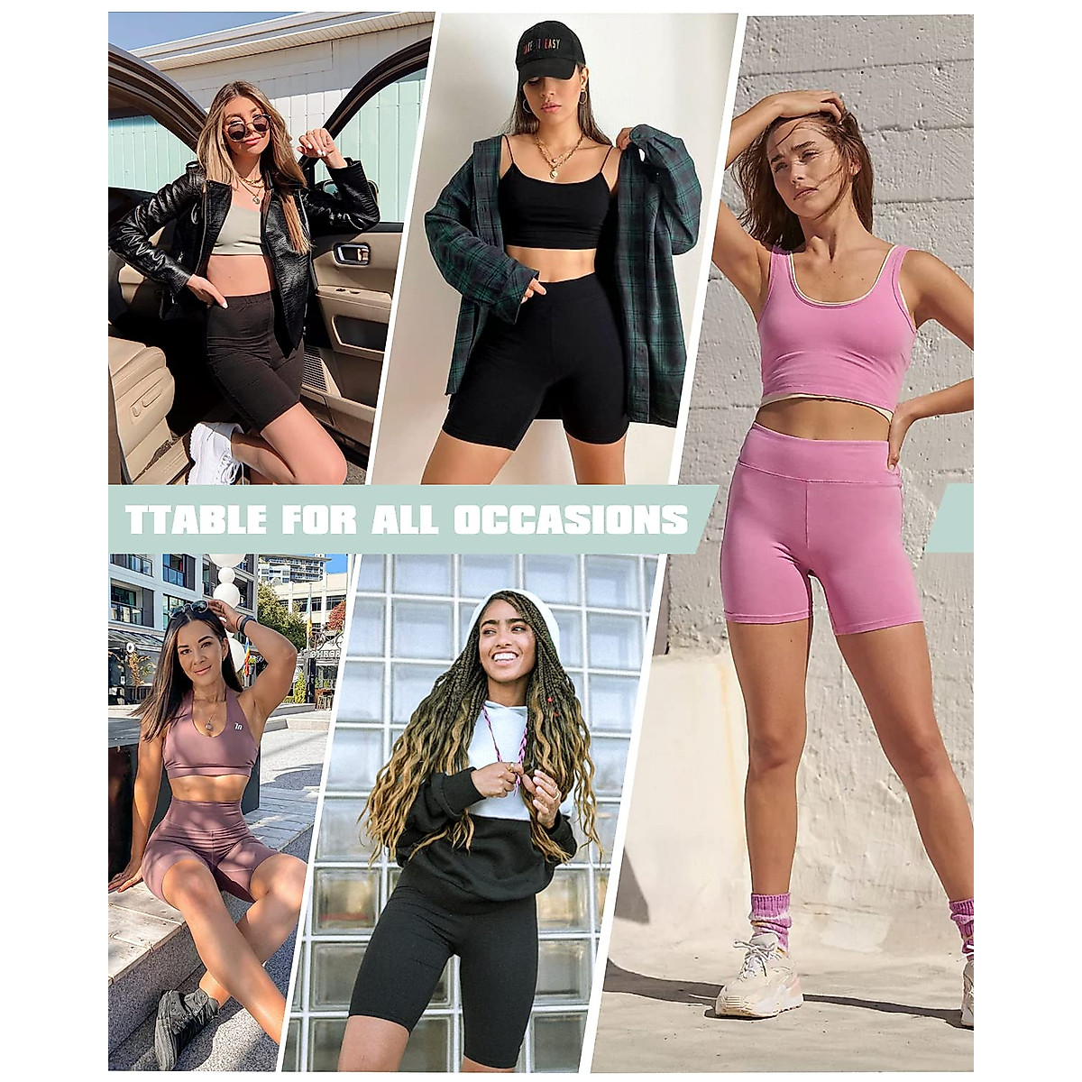 Diu Life 5 Pack High Waist Biker Shorts for Women - Buttery Soft 8" Womens Shorts for Workout, Yoga, Athletic