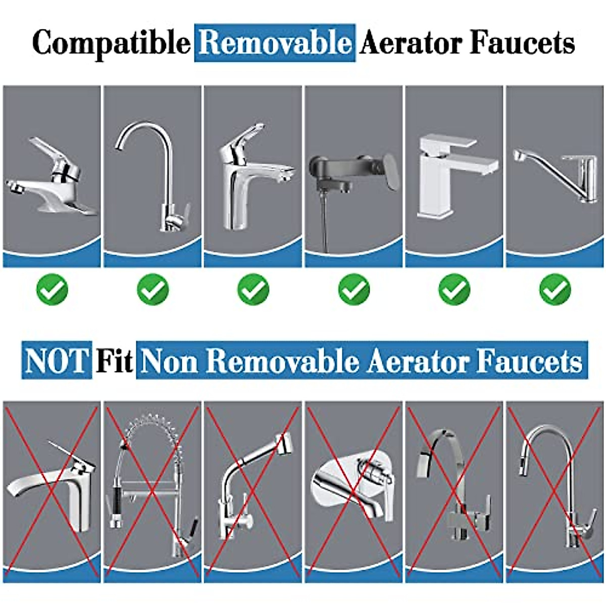 Dreyoo 2 Pcs Dishwasher Faucet Adapter, Dishwasher Snap Adapter Connection 15/16-27Male or 55/64-27Famale Chrome (No Filter)