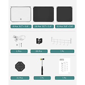 SONGMICS Shoe Rack, 8 Cubes Shoe Organizer with Doors, 32 Pair Plastic Shoe Storage Cabinet, for Bedroom, Entryway, Steel Frame, Plastic Panel, Black ULPC034B01