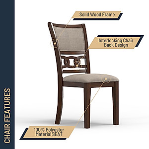 New Classic Furniture Gia 5-Piece Round Dining Set with 1 Dining Table and 4 Chairs, 47-Inch, Cherry