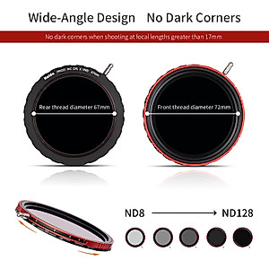Haida Filter for Camera Pro II Multi-Coating Circular Polarizer + Variable Neutral Density SLR Camera Lens Filter Waterproof Scratch Resistant Nano-Coating CPL + VND Filter 82mm(2 in 1)