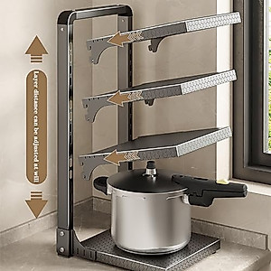 SLDMJFSZ Under Sink Organizer, 5 Tier Double-Sided Storage Thickness Cabinet Basket Storage Rack,Spice Rack for Bathroom Kitchen,Gun Gray,5 Tier