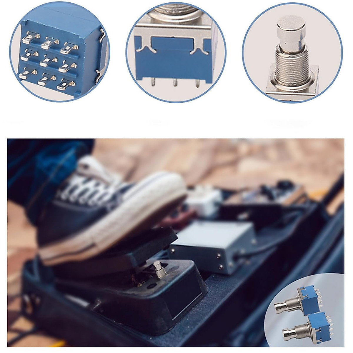 2pcs 9-Pin 3pdt Guitar Effects Pedal Box Stomp Foot Metal Switch True Bypass