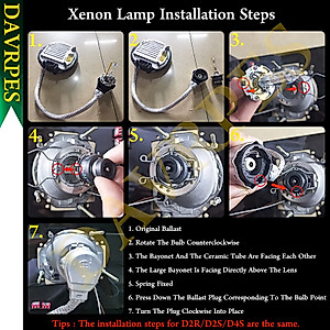 DAVRPES D4S 35W Xenon Headlight HID Bulbs 6000K Cool White 66440 42402 42402WX Replacement - Pack of 2