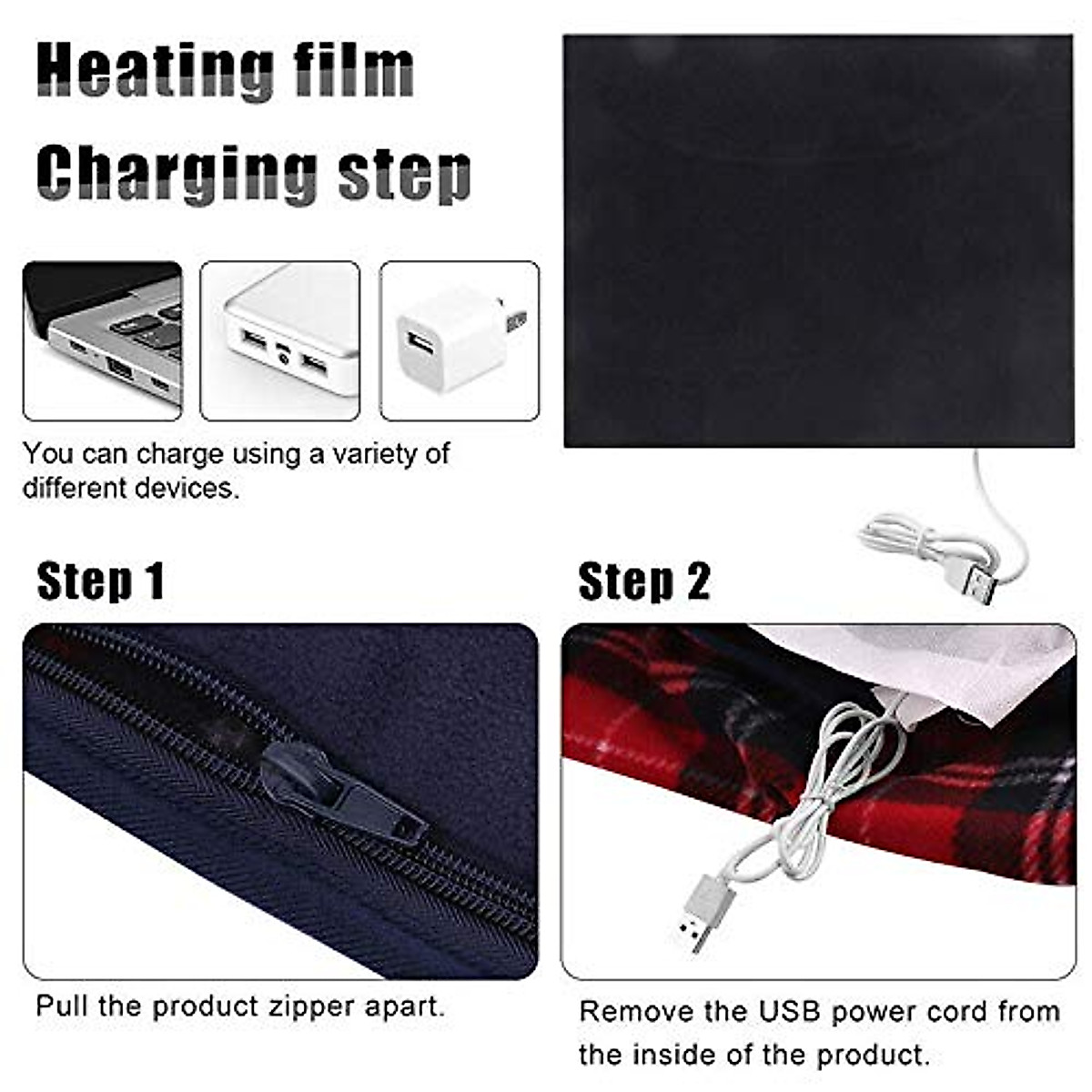 YTFU USB Electric Heated Throw Blanket,Winter Warming Heating Blanket Throw,Electric Heated Shawl and Lap Blanket Emergency Blanket for Car Home Office Traveling Camping