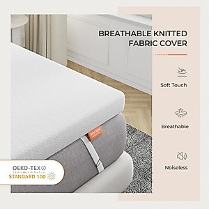 Sweetnight 4 Inch California King Mattress Topper, High Density Memory Foam Mattress Topper for Enhanced Support & Pressure Relief, Medium Firm Mattress Topper with Non-Slip Design