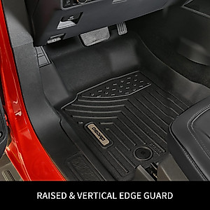 OEDRO Floor Mats Fit for 2015-2019 Ford Explorer Without 2nd Row Center Console, TPE All Weather Car Mats Accessories Includes 1st 2nd and 3rd Row Full Set Liners