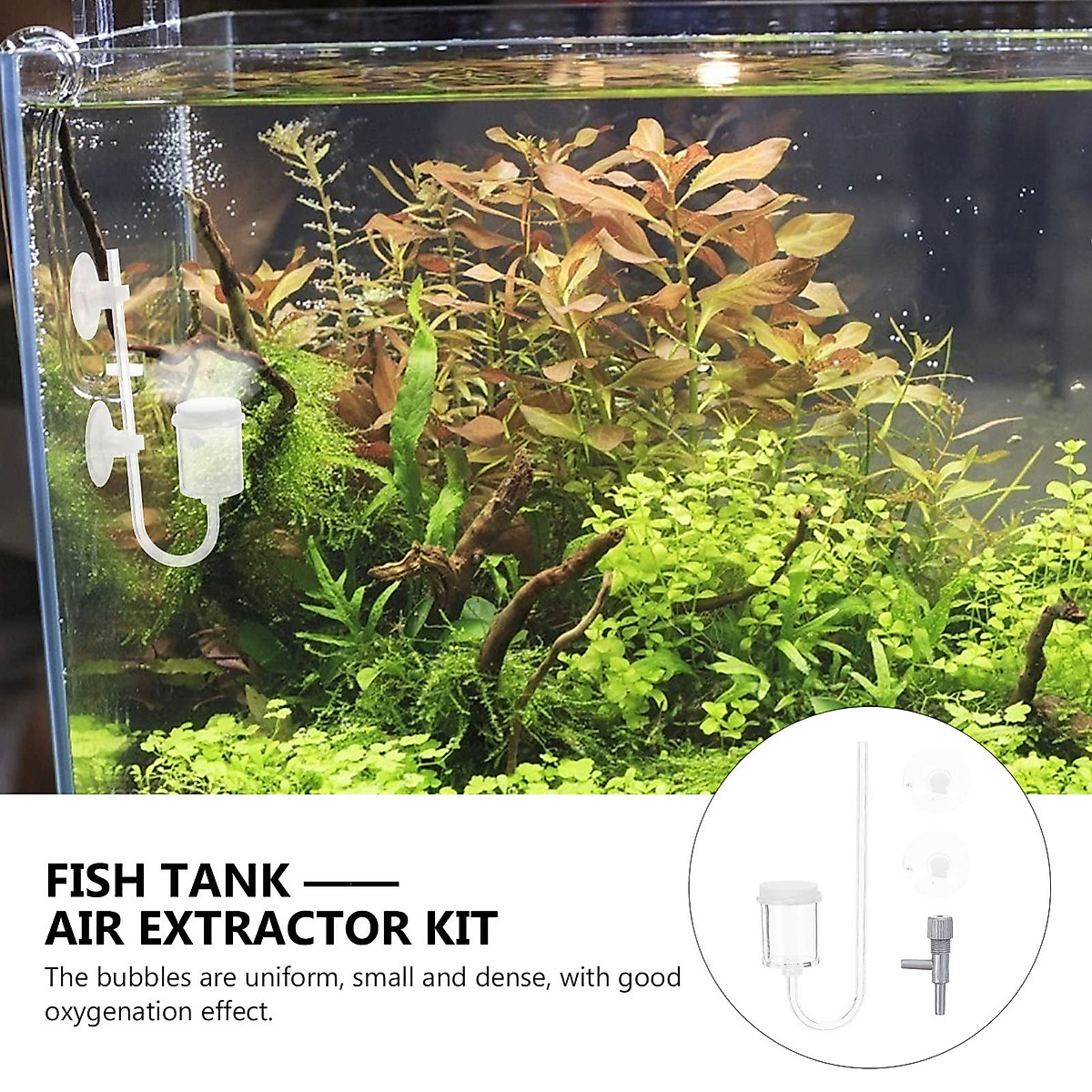 POPETPOP 1 Set Fish Tank Air Bubble Maker Plant Diffuser Co2 Diffuser with Bubble Fish Tank Stone Hydroponic Tank Supplies Bubble Suit Aquarium with Suction Cup Acrylic
