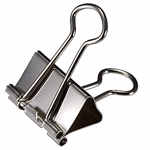 Officemate Silver Binder Clips, Assorted Sizes, 30/Tub (31021)