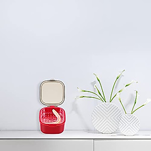 Healifty Denture Case Denture Box Holder Storage Container False Teeth Holder Denture Bath Cleaning Soaking Cup with Strainer And Lid for Travel and Home
