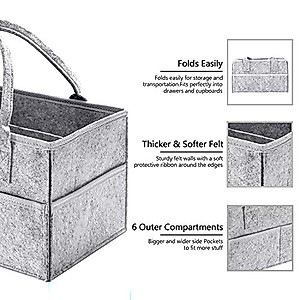 HBlife Baby Diaper Caddy Organizer with Compartments- Gray