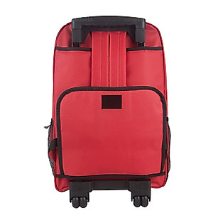 New York XPress Double Handle Rolling Backpack with Mesh/Multi-Pockets (Red)