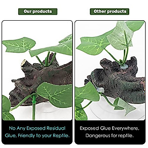 AQUA KT Reptile Corner Branch Terrarium Plant Decoration with Suction Cup for Amphibian Lizard Snake Climbing