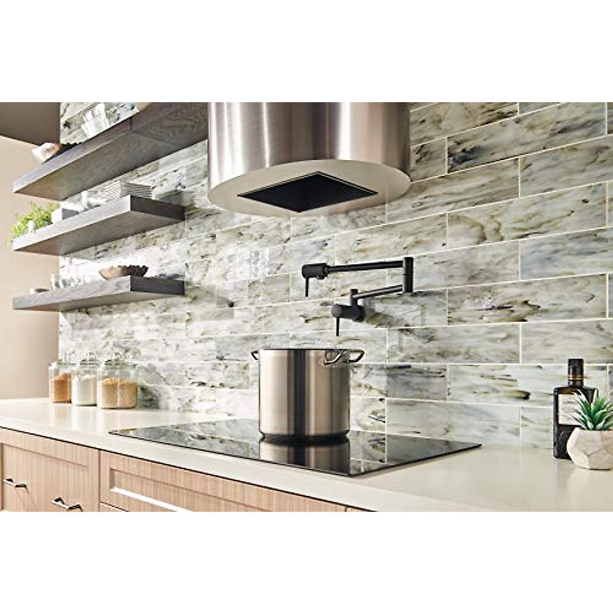 Delta Faucet Contemporary Matte Black Pot Filler Faucet Black, Pot Filler Black, Delta Pot Filler, Pot Filler Faucet Wall Mount, Potfiller, Brass Construction, Matte Black 1165LF-BL