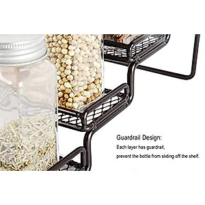 MEIQIHOME 4 Tier Spice Rack Organizer Step Shelf Countertop Spice Storage Holder, for Kitchen Cabinet Cupboard Pantry, Metal, Black