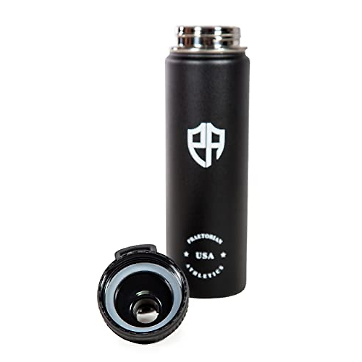 24 Oz Stainless Steel Thermal Insulated Hot/Cold Water Bottles To Keep Any Drink Hot For 12 Hours & Cold For 24 Hours - Gym Water Bottles For Men & Women - Mens Thermal Water Bottle (Black)