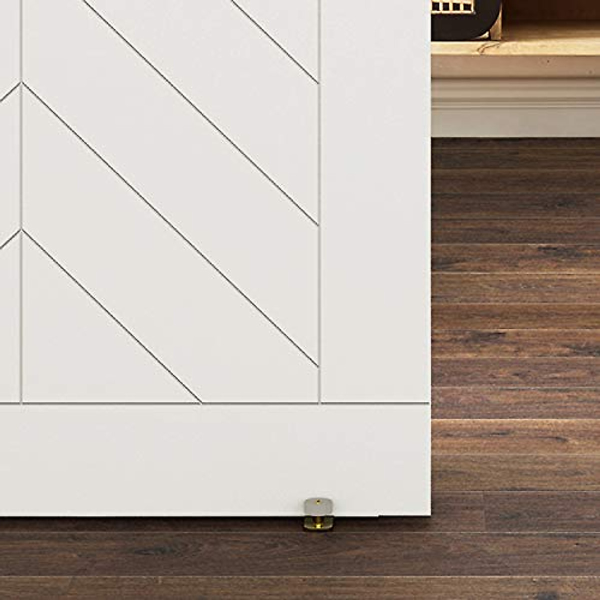 National Hardware N700-113 Interior Sliding Barn Door Hardware Double Floor Guide, 1 3/4 in, Brushed Gold