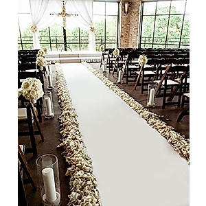 SinoArts Wedding Ceremony Decorations Aisle Runner,50ft X3ft,Polyester Paper Convenient for Outdoor and Indoor (White Print)
