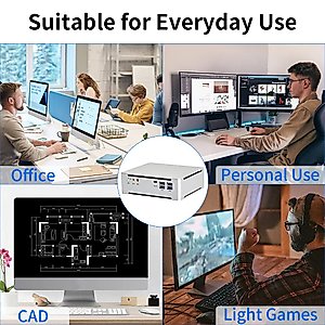 msecore Mini PC with Core i7-7700HQ, 32GB DDR4 RAM, 1T NVME SSD Desktop Computer, 4K@60Hz, HDMI, DP, Dual Monitor Capable, Wi-Fi, Bluetooth, Windows 11 Pro