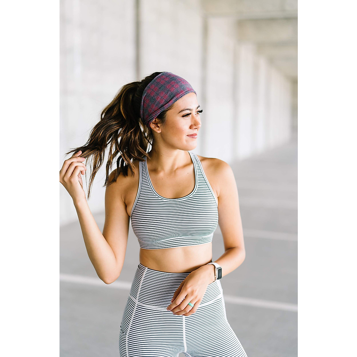 Maven Thread Campfire, Workout Headbands for Women, Wide Headbands for Women, Sports Running Headband for Exercise, Gym hairband Athletic Workouts and Yoga 4" Thick Non Slip Sweatbands for Women 2Pack