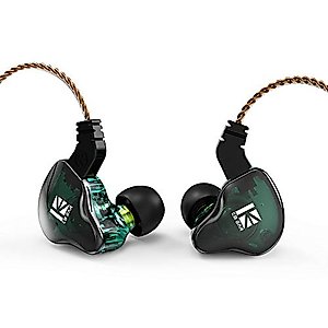 Kbear KS2 in Ear Monitor Wired Earbuds IEM Stereo Bass Earphone, HiFi Headphones Noise Cancelling 1BA 1DD High Resolution Headsets with Detachable Cable for Running Walking Stage (Without Mic, Green)