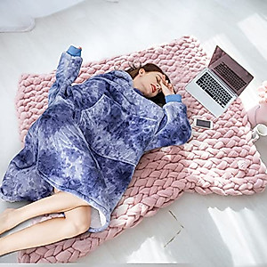 Lofus Wearable Blanket Sweatshirt Oversized - Super Warm and Cozy Hoodie Blanket Sweater with Reversible Thick Flannel Sherpa,Dolman Sleeves Giant Hood and Pocket,One Size