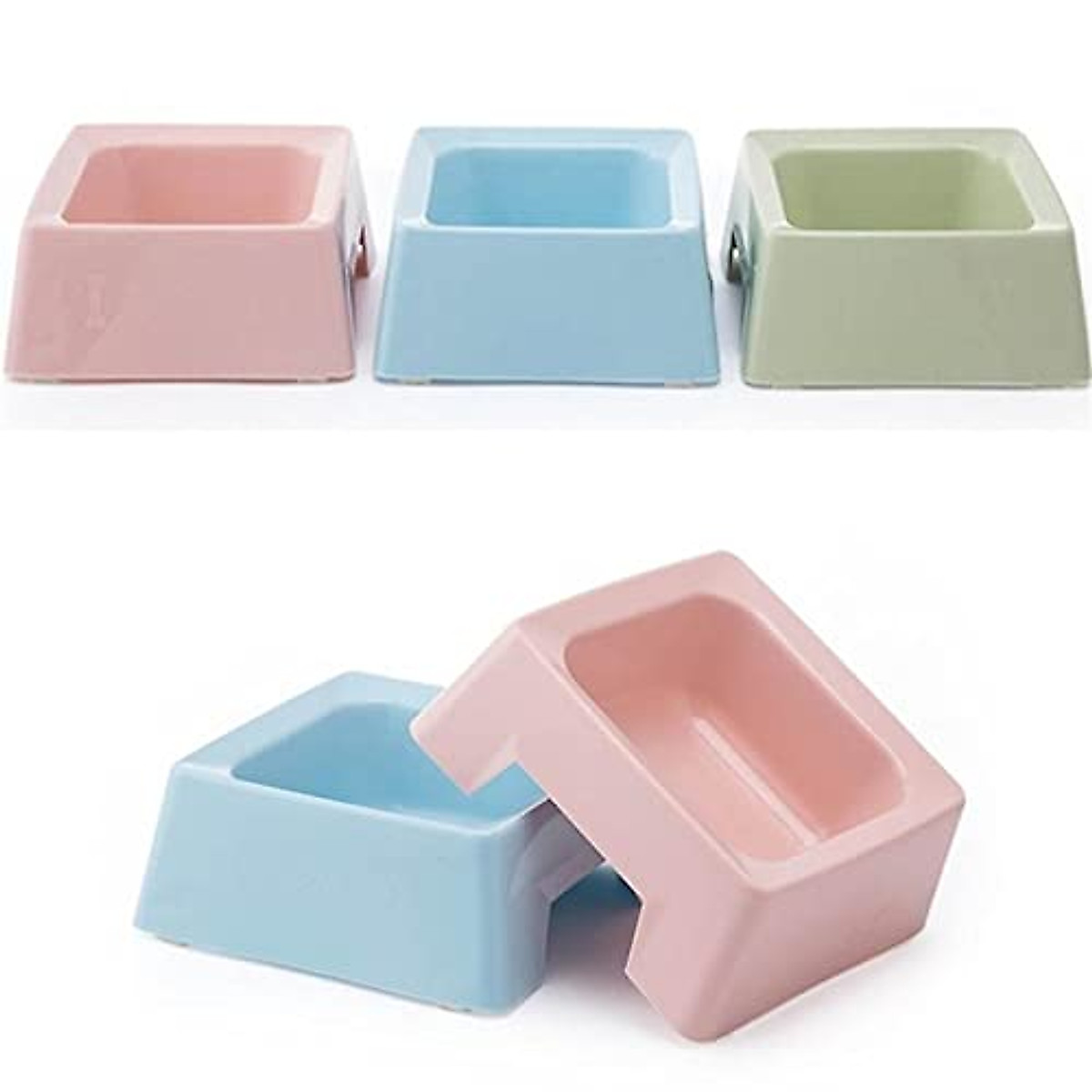 FUUIE Bowls for Food and Water Bowl for Dogs Slow Eating Square Shape Feeder Multi Purpose Puppy Feeding Water Food Drinking Dishes Non Slip Pet Tableware (Color : Sky Blue)