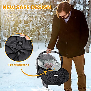 Orzbow Canopy Style Bunting Bag Weather in Car Seats and Strollers, Infant Blanket Warm in Winter (Black)
