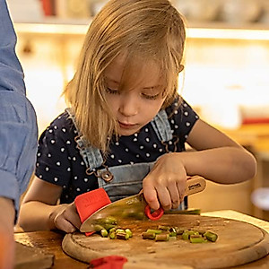 Opinel Le Petit Chef Knife Set, Chef Knife with Rounded Tip, Fingers Guard, For Children, Teaching Food Prep and Kitchen Safety, 2 Piece Set, Made in France