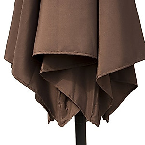 Silverylake 8ft Outdoor Patio Umbrella, UV Protection and Water Proof Umbrella for Backyard, Poolside, Deck and Garden Brown