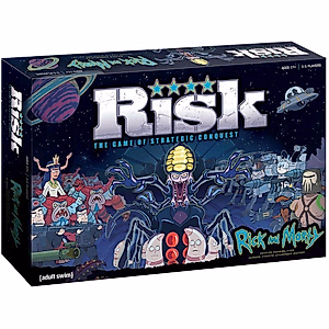 USAopoly, Inc. Risk Rick and Morty Risk Game | Based on The Popular Adult Swim TV Show Rick & Morty | Official Rick and Morty Merchandise | Classic Risk Board Game Themed for Rick Morty Series