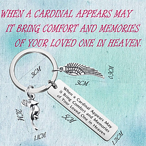 bobauna Cardinal Memorial keychain(cardinal comfort heaven keychain)