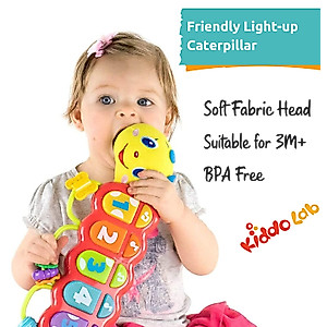 KiddoLab Lira Baby, w/Lights & Music, Spinner & Rings, Musical Caterpillar, Musical Baby Toys 3 Plus Months, Baby Caterpillar Toy, Baby Toy Caterpillar, Caterpillar Stuffed Animal Soft Head for Babies