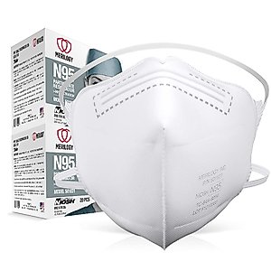 MERILOGY N95 Mask Respirator [ Made in USA ] NIOSH Certified N95 Particulate Respirators Face Mask (Pack of 40) (501831 (40PK))