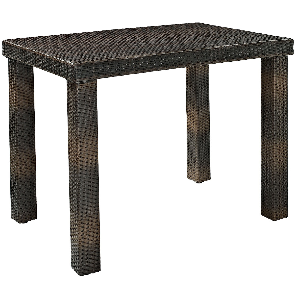 Crosley Furniture Palm Harbor 5-Piece Outdoor Dining Set for 4, Counter Height Wicker Patio Table and Stools, Brown