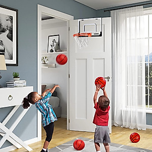 Jugana Indoor Basketball Hoop for Kids Adults, Mini Basketball Hoop for Door & Wall with 4 Balls Room Basketball Hoop Over The Door Mini Hoop Basketball Toys for Kids Boys 3 4 5 67 8 9 10 11 12