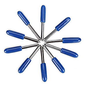 HQMaster 60 Degree Tungsten Steel Lettering Blade Vinyl Cutter Blades for Roland Cutting Plotter, Blue Cap Pack of 10