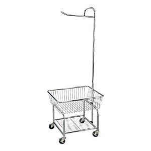 Unknown1 Chrome Laundry Rolling Cart with Basket and Hanging Bar 25 X 21 67 Inches Silver Metal Handmade