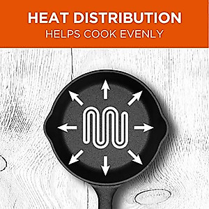 Commercial CHEF 6.5 Inch Cast Iron Skillet, Black