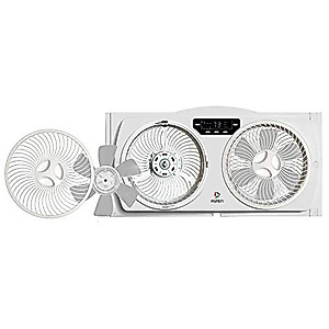 ASPEN Smart Window Dual Fan | WiFi App Controlled 3 Speed + Multi-Function Detachable Blades Easy Clean Reversible Air Flow Twin Window Fan | Compatible with Alexa, Google Assistant