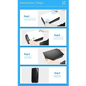 PS5 Console Replacement Shell, Megadream Hard ABS Shockproof Anti-Scratch Dustproof PS5 Console Case Cover Replacement Plate Shell for PS5 Console Digital Edition (Black)