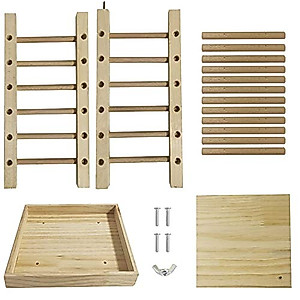 kathson Wooden Hay Feeder Rabbit Less Waste Food Feeding Rack Standing Pet-self Feeding Hay Manager Grass Holder Small Animals Cage Accessories for Bunny Chinchilla Guinea Pig